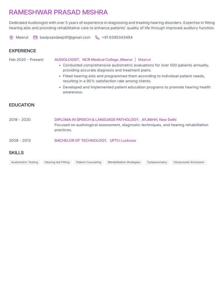 Rameshwar Prasad Mishra-Resume | PDF