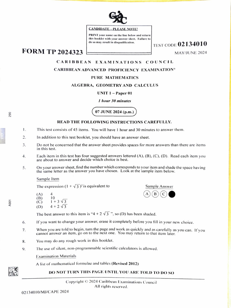 2024 Paper 1 Solution | PDF | Geometry | Mathematical Concepts