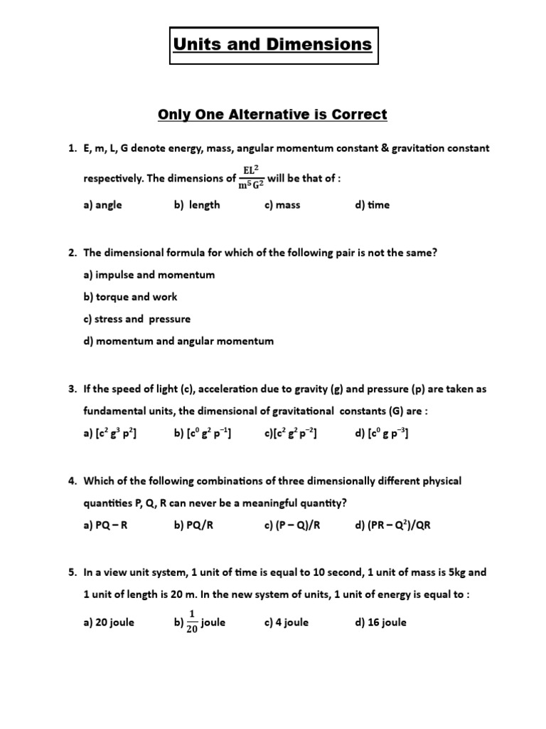 Units and Dimensions in Physics | PDF | Physical Quantities | Applied And Interdisciplinary Physics