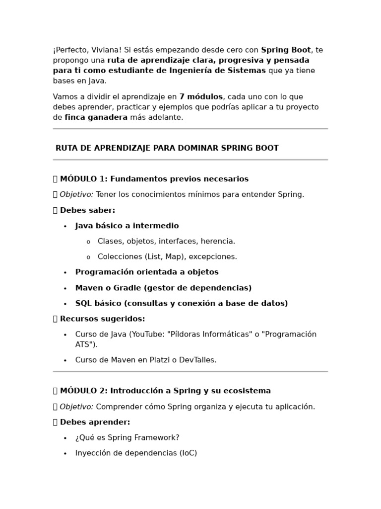 Estudio de Spring Boot | PDF | Mi sql | Java (lenguaje de programación)