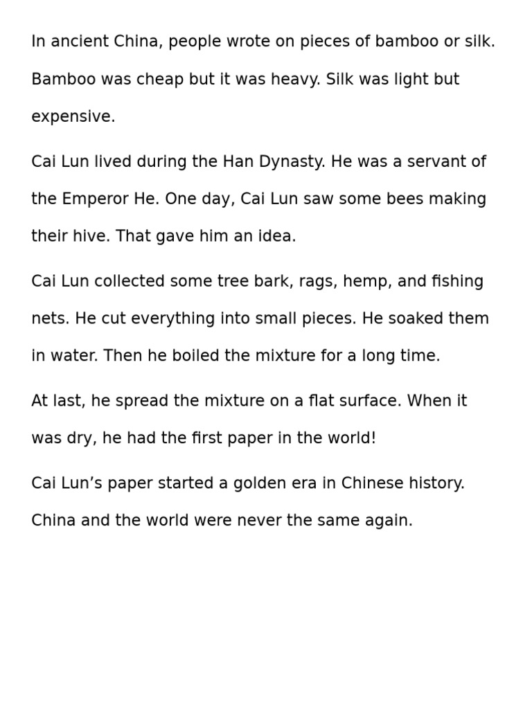 Cai Lun and the Invention of Paper | PDF