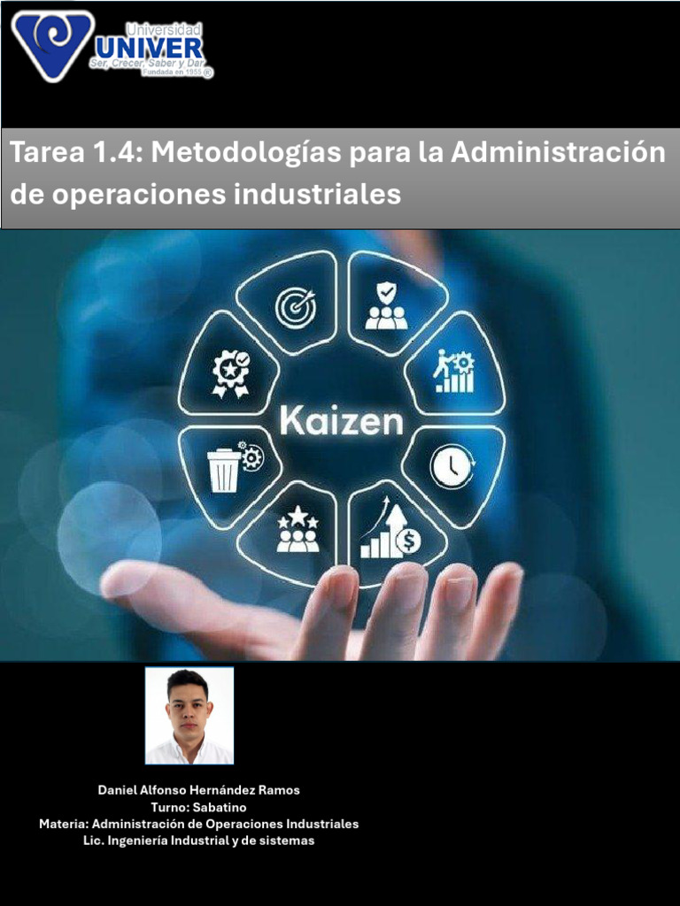 Tarea 1.4 Metodologías para La Administración de Operaciones Industriales Daniel Alfonso ...