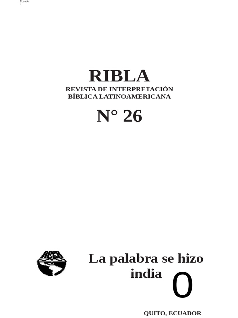 Pablo Richard, "Interpretación Bíblica Desde Las Culturas Indígenas ...