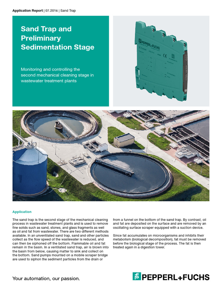 Sand Trap and Preliminary Sedimentation Stage | PDF | Sewage Treatment ...
