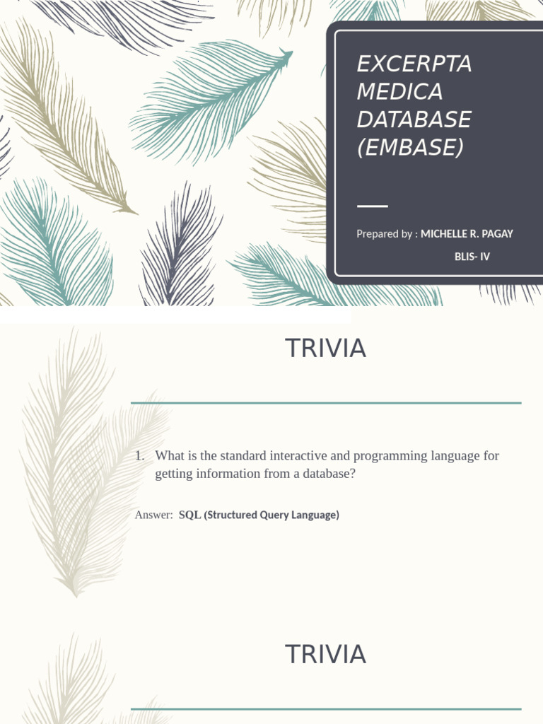 Overview of Excerpta Medica (EMBASE) | PDF | Health Care | Medicine