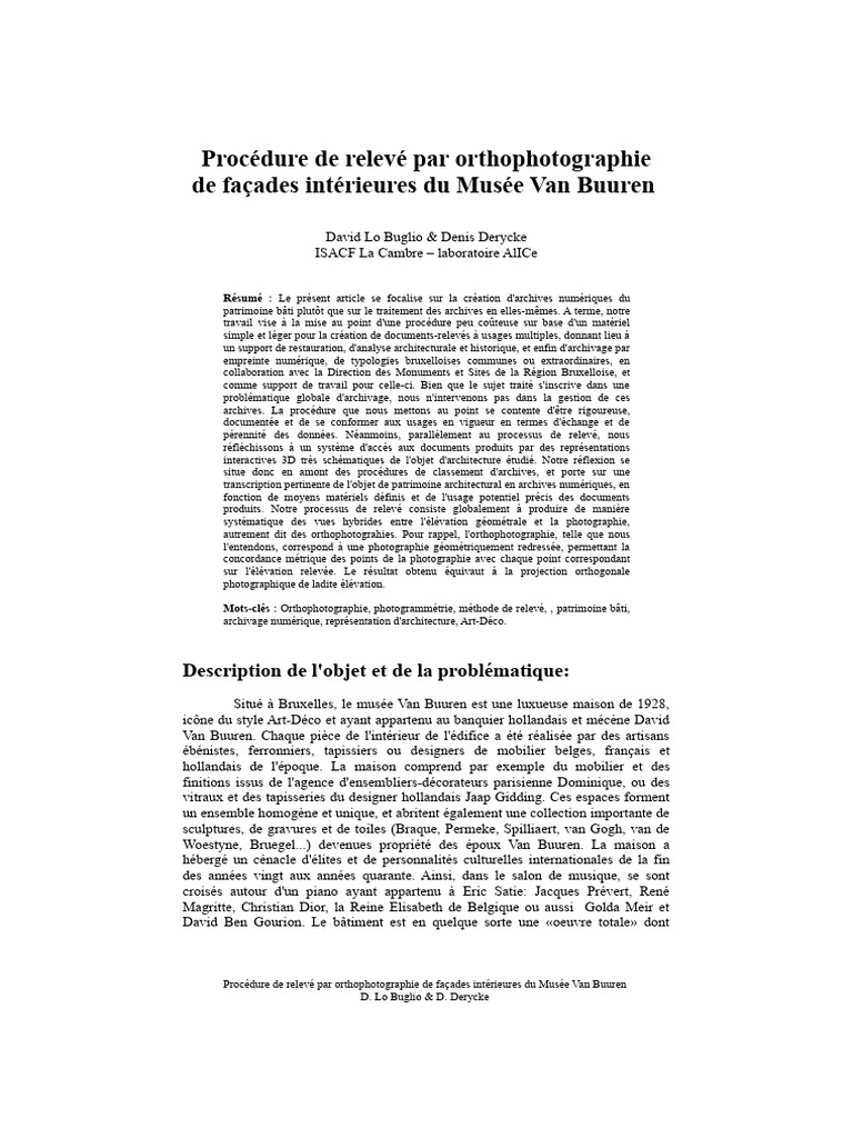 Van Buuren Museum Archiving Process FR Version Ii-Lo Buglio-Derycke ...