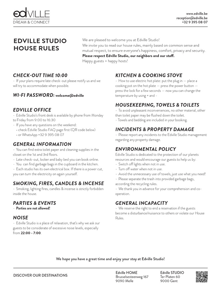 Edville Studio House Rules and Info | PDF | Home