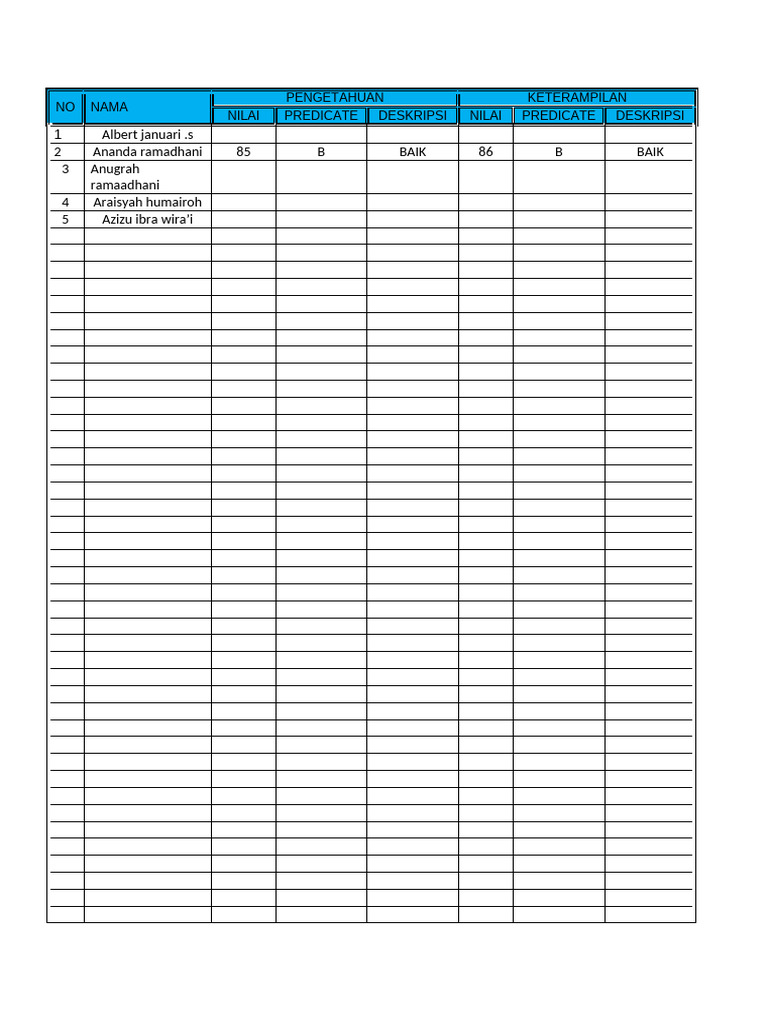 Tabel KLS 6 | PDF