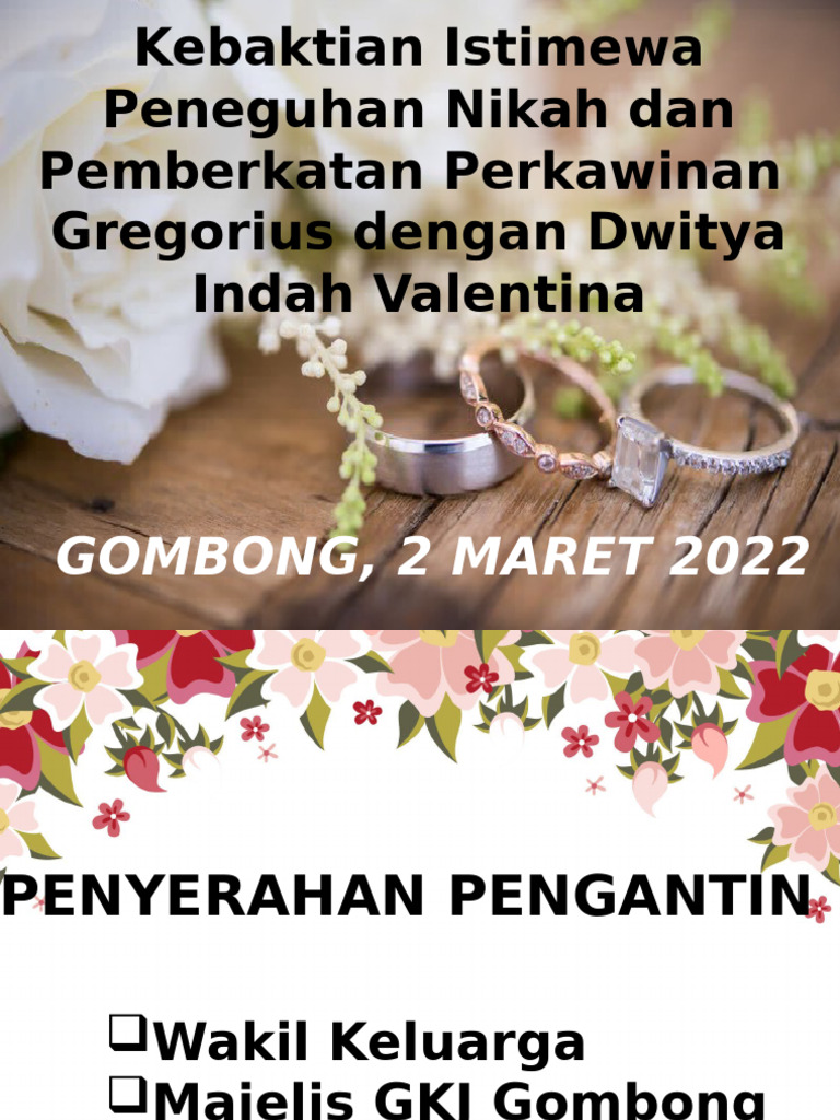 Pemberkatan Pernikahan Gregorius-Dwitya | PDF