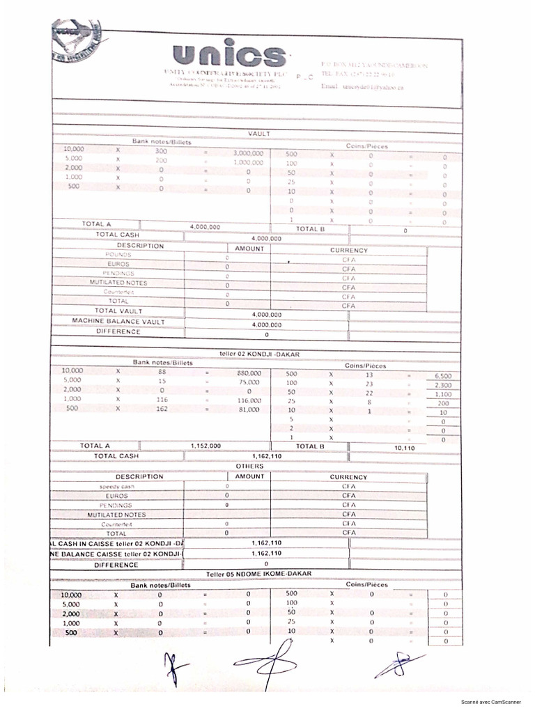 Cash Count Certificate 30062025 - 1310 | PDF