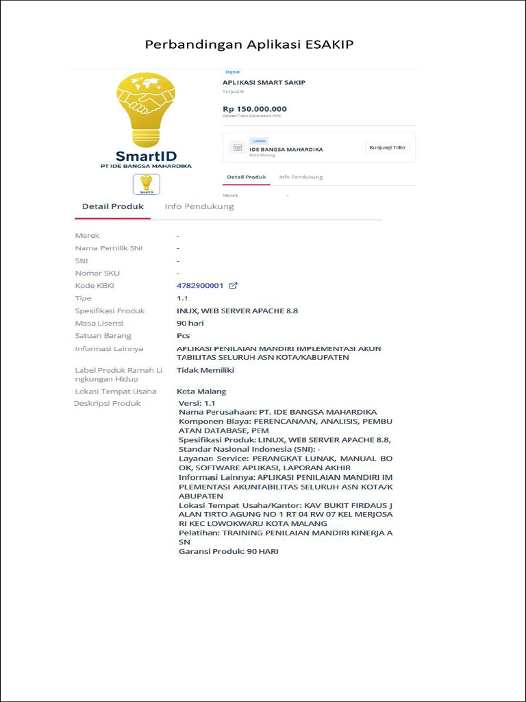 Pembanding Aplikasi ESAKIP | PDF