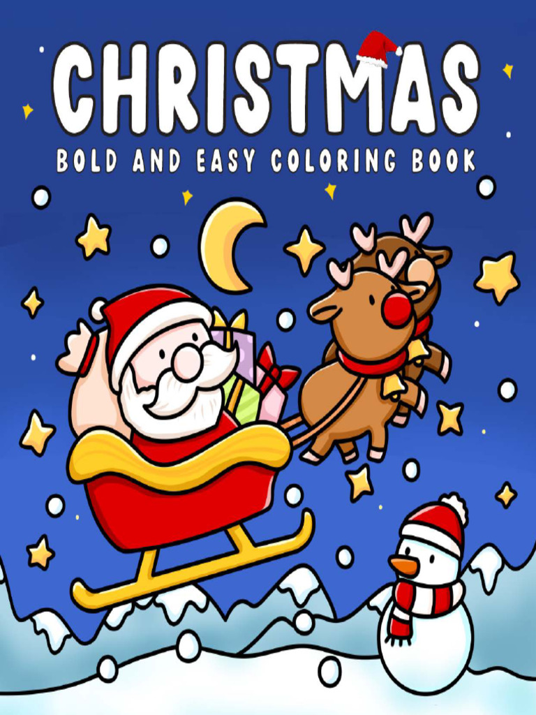 Christmas Bold and Easy Coloring Book - 50 Pages | PDF