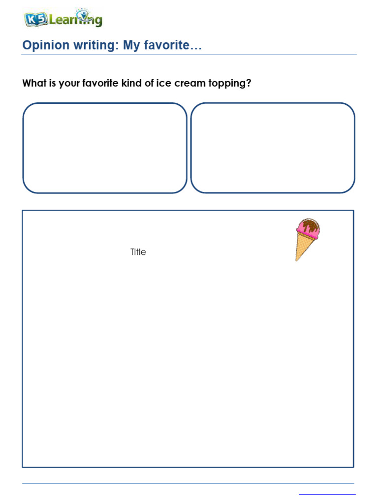 3rd Grade Opinion Writing Worksheet | PDF