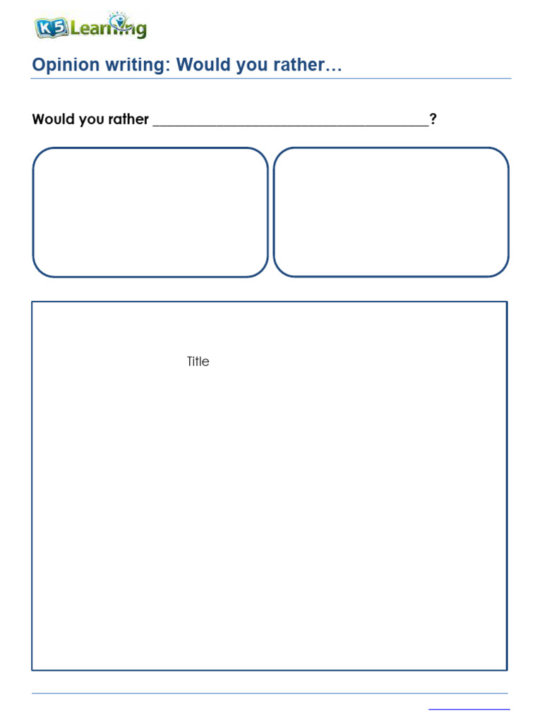 Grade 3 Opinion Writing Prompts RXK | PDF