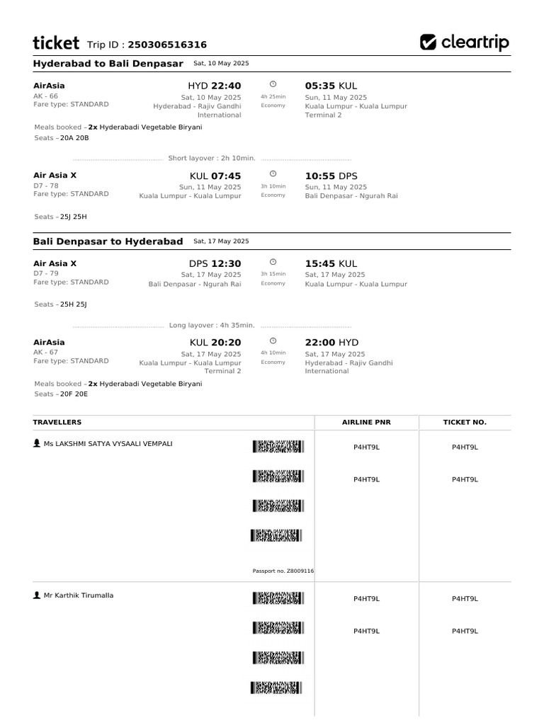 Cleartrip Flight E-Ticket | PDF | Aviation