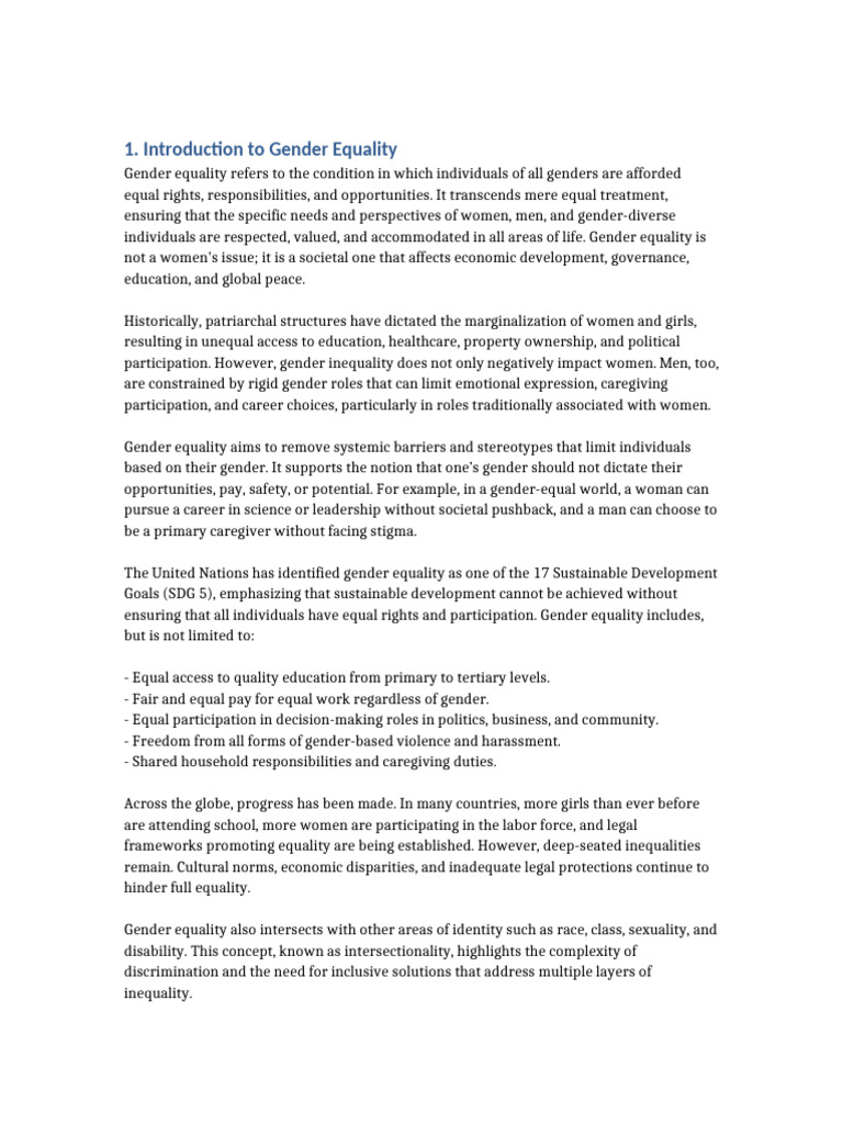 Gender Equality Expanded 1 | PDF | Gender Studies | Gender Equality