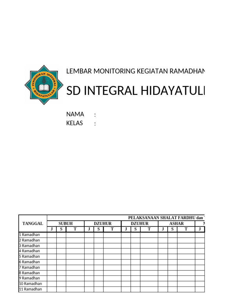 Monitoring Kegiatan Ramadhan 1446 | PDF