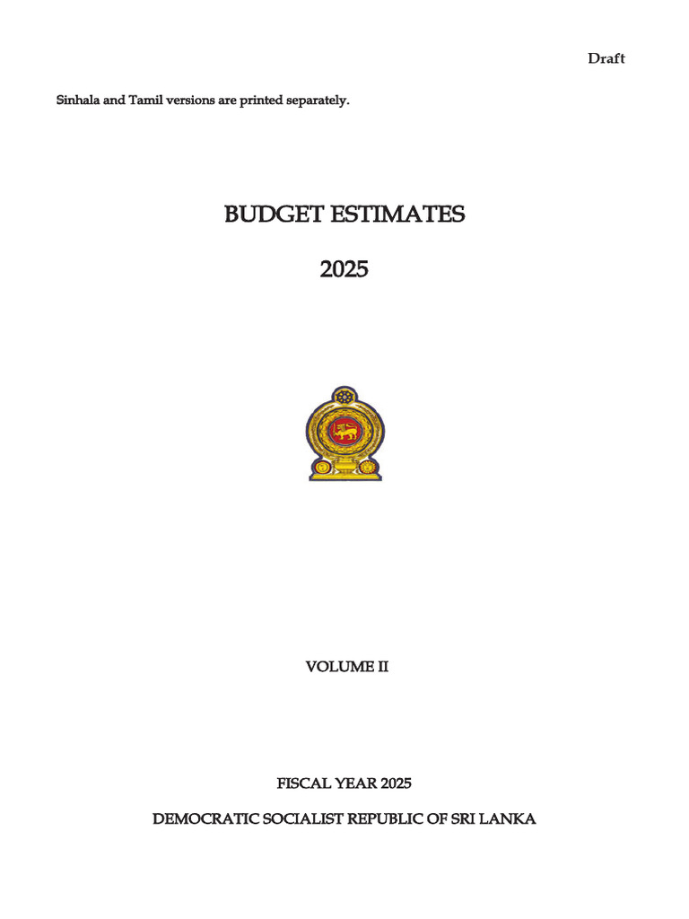 2025 Budget Estimates Overview | PDF