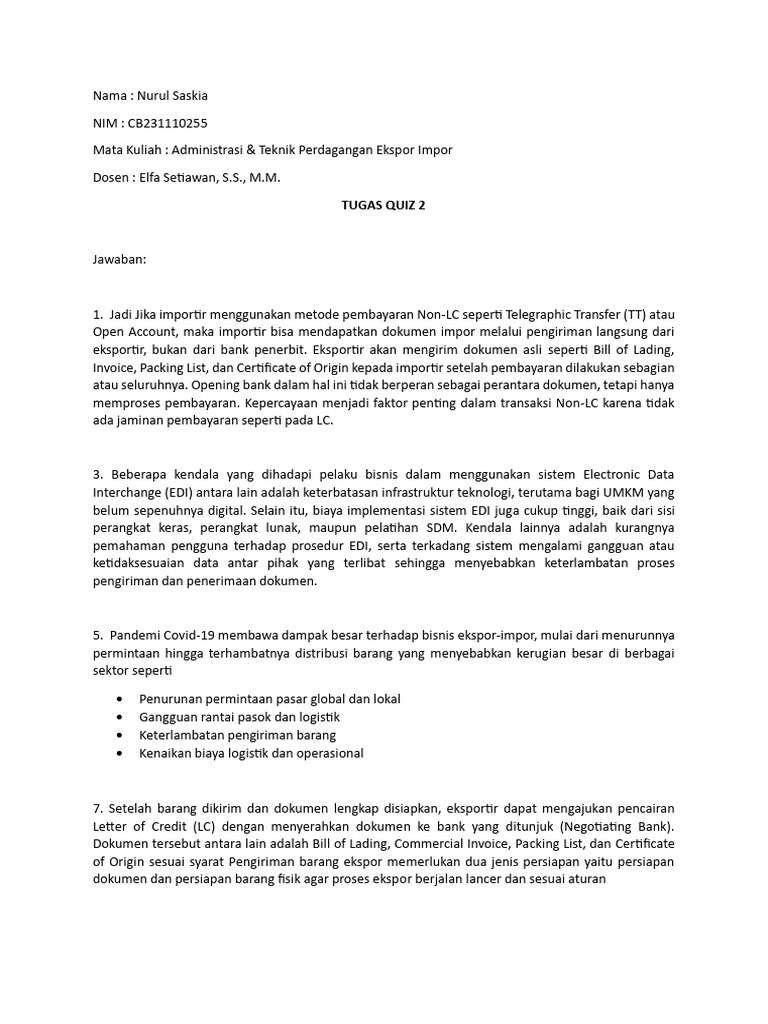 Tugas Quizz 2 Nurul Saskia | PDF