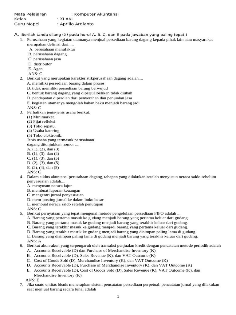 SAS Genap Komputer Akuntansi 11 AKL - 2024-2025 | PDF