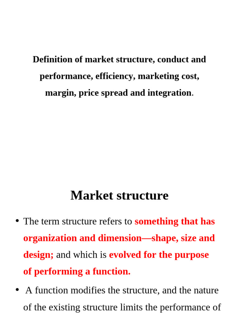 Marketing Structure, Conduct Efficiency | PDF | Market (Economics ...