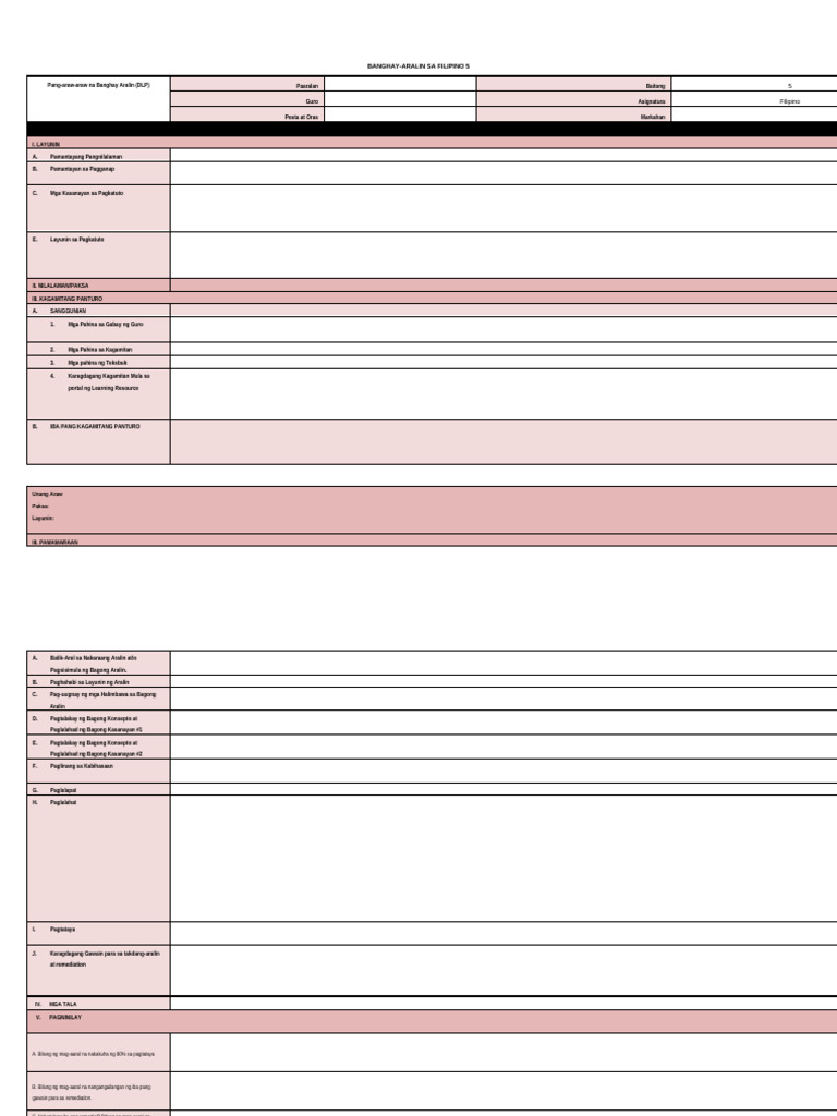 Banghay Aralin-Fil5 Editable | PDF