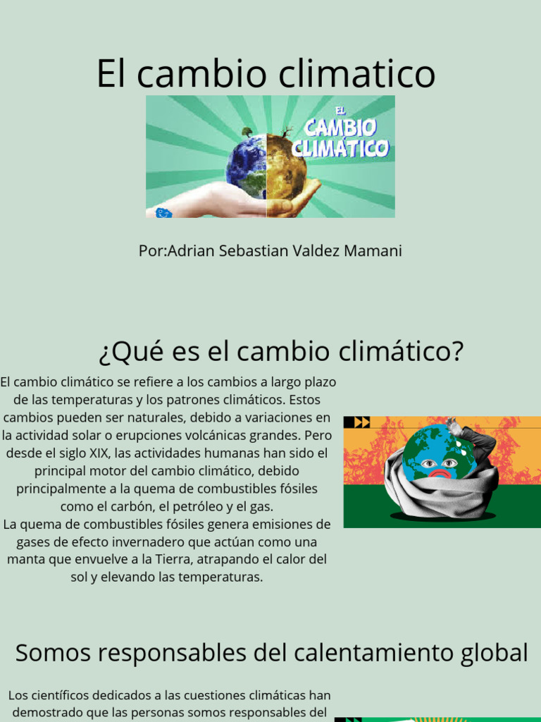 Entendiendo el Cambio Climático | PDF | Cambio climático | Efecto ...