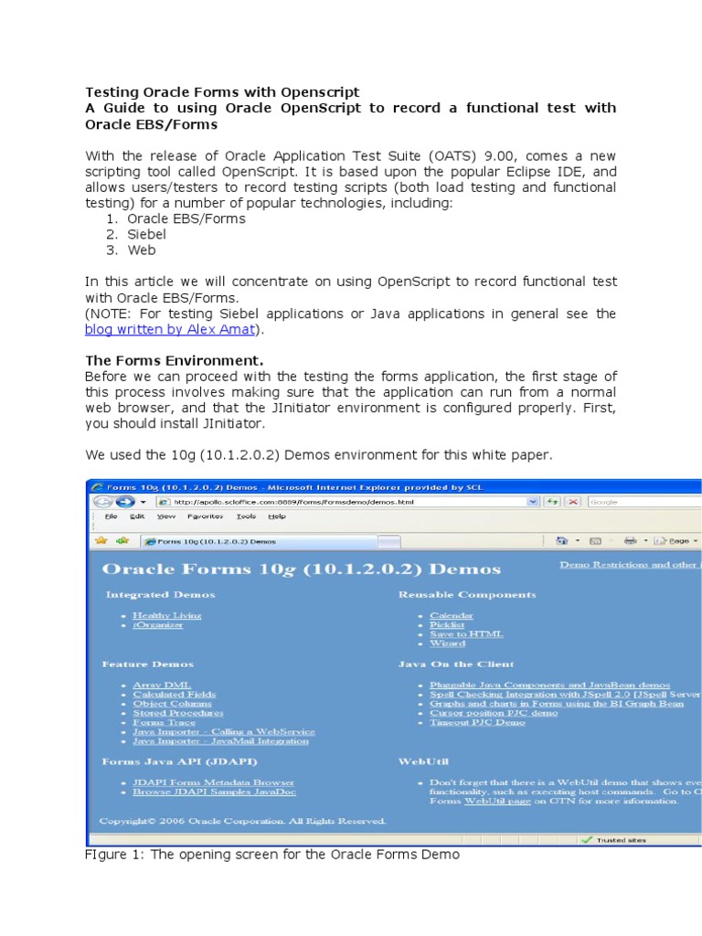 Testing Oracle Forms With Openscript Pdf Java Virtual Machine Internet Explorer 