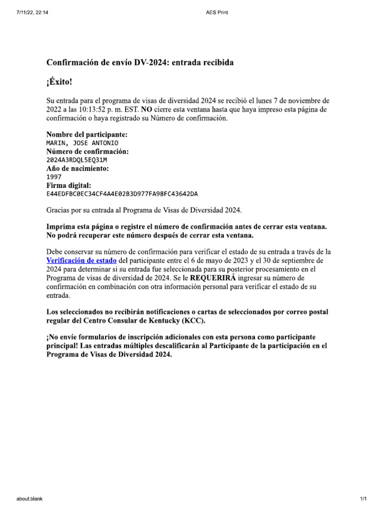 Sorteo de Visa | PDF