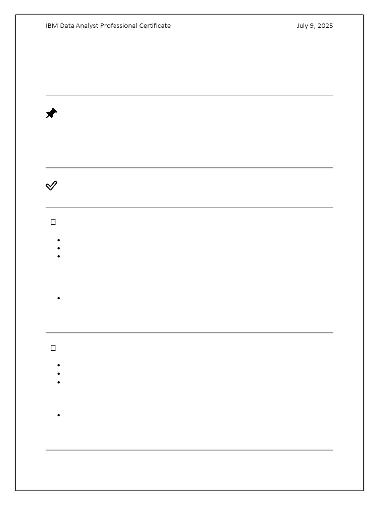 IBM Data Analyst Professional Certificate | PDF | Data Analysis | Databases
