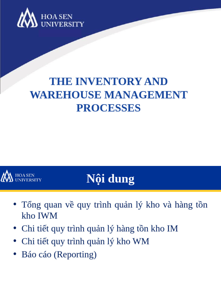 Week 9 - The Inventory and Warehouse Process | PDF
