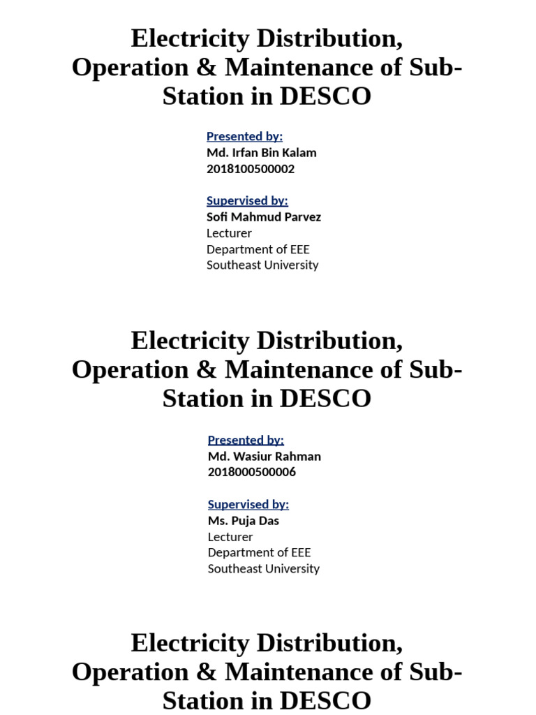 Internship Presentation | PDF | Electric Power | Electricity