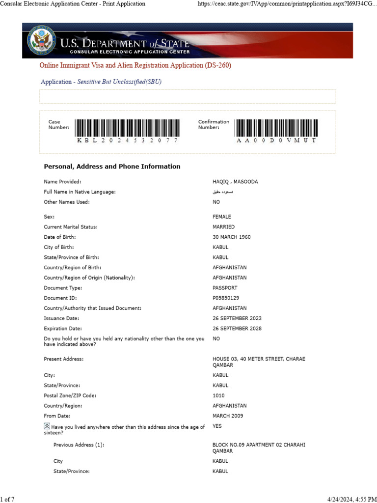 Consular Electronic Application Center - Print Application Masooda ...
