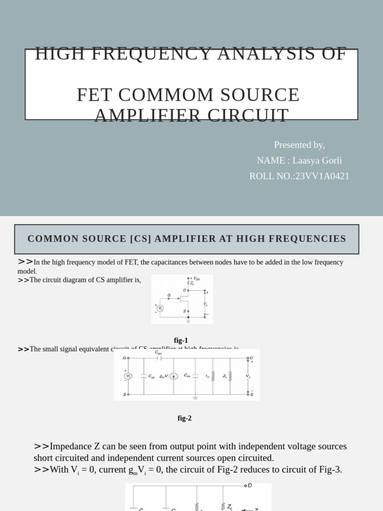 High Frequency FET Common Source Analysis | PDF | Amplifier ...