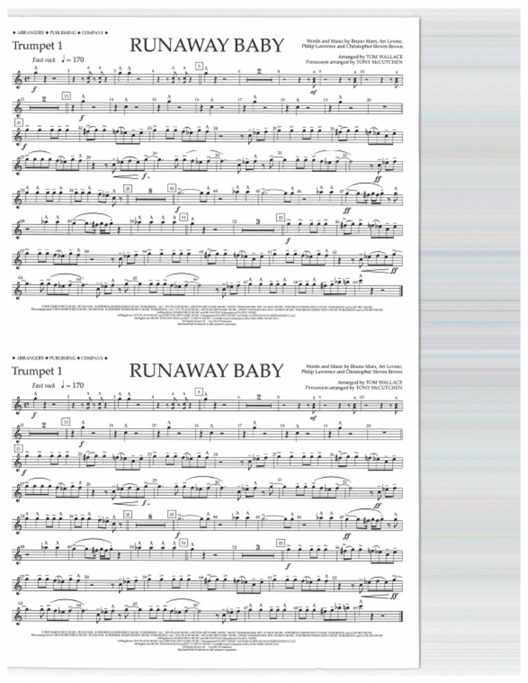 Runaway Baby - Trumpet 1 | PDF