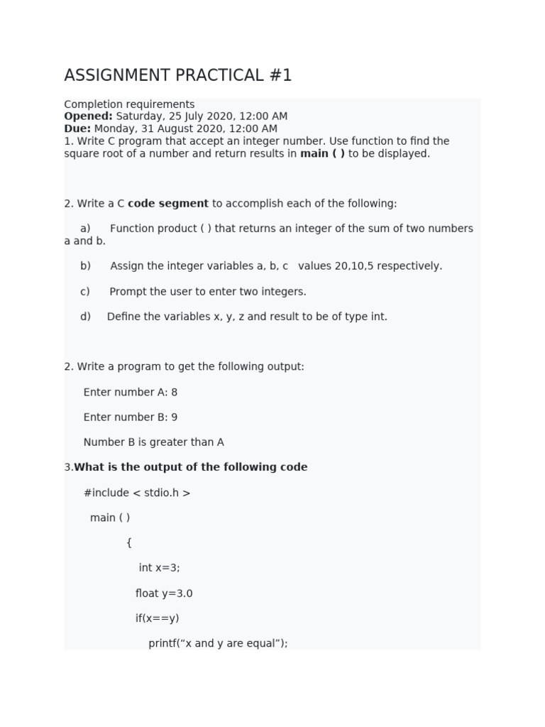 Assignment Practical | PDF