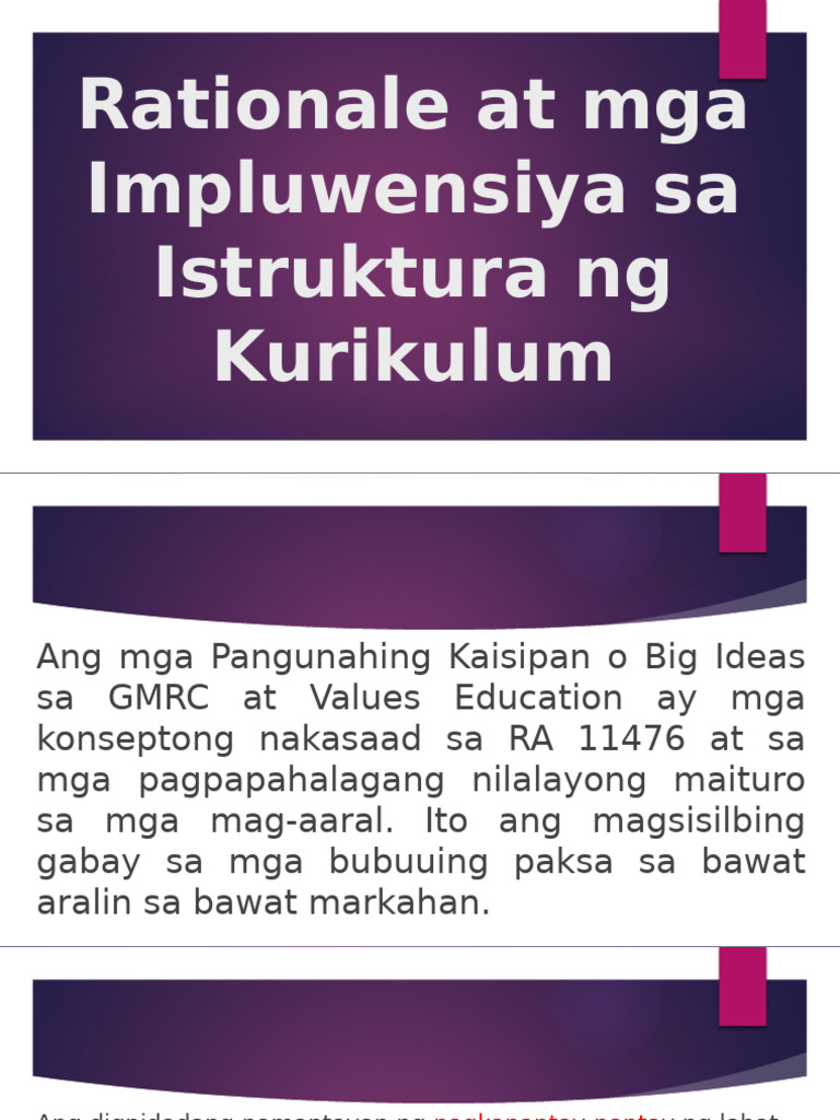Rationale at Mga Impluwensiya Sa Istruktura NG Kurikulum | PDF