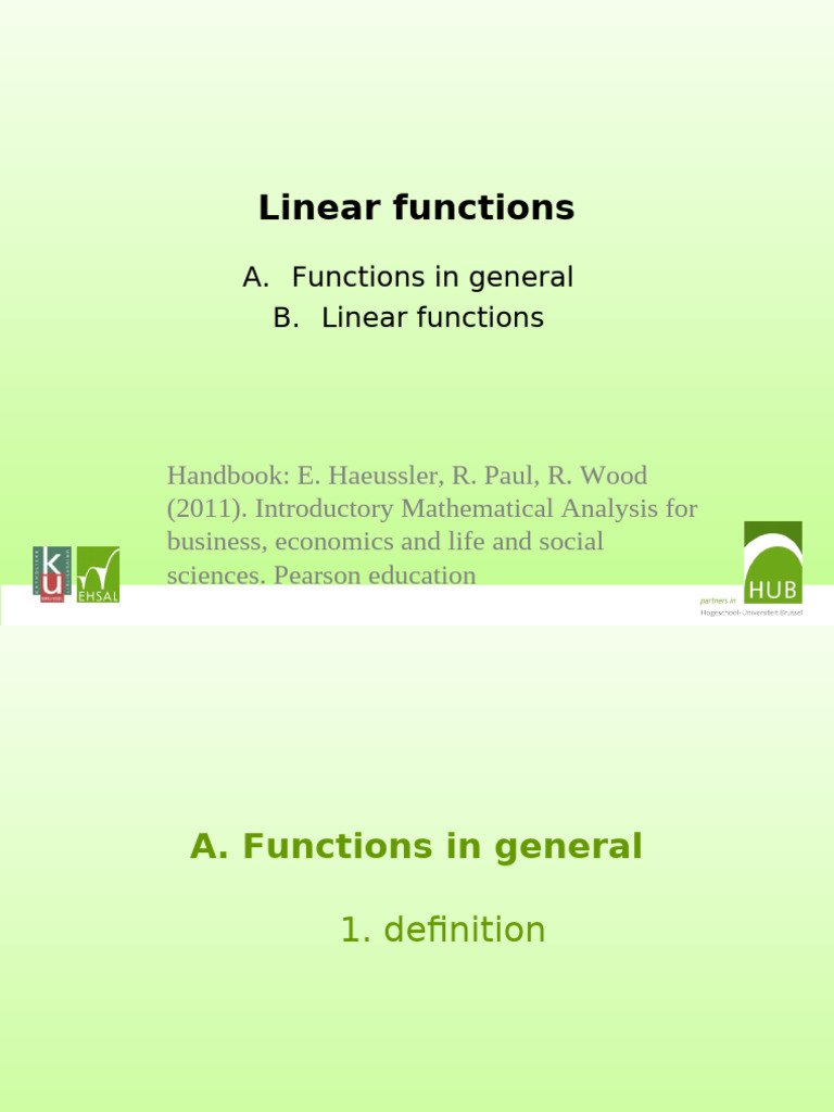 Linear Functions (Concept) | PDF | Function (Mathematics) | Linearity