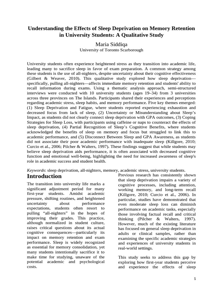 Sleep Deprivation's Impact on Memory | PDF | Sleep Deprivation | Sleep