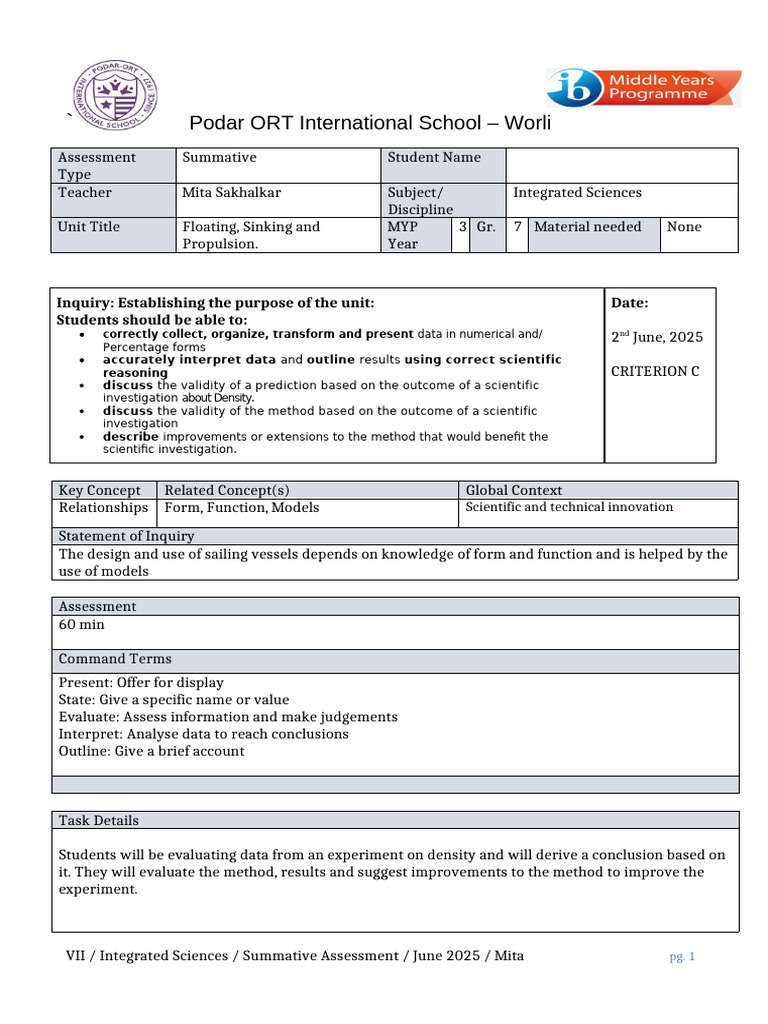 Cri C Task Sheet | PDF