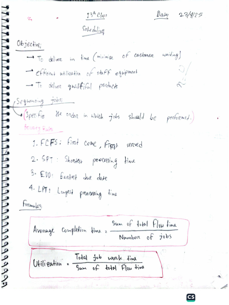 Scheduling IPE | PDF