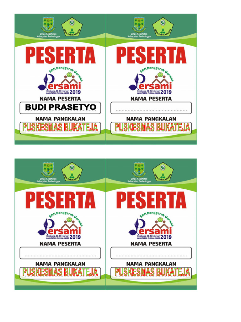 Kartu Peserta Persami | PDF