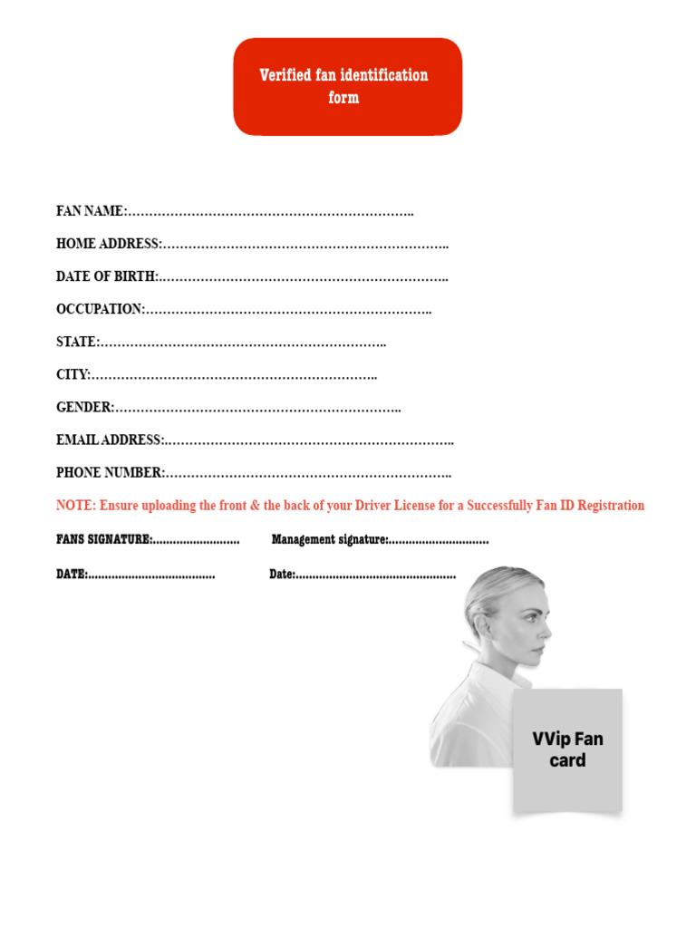 Vvip Fan Registration Form | PDF