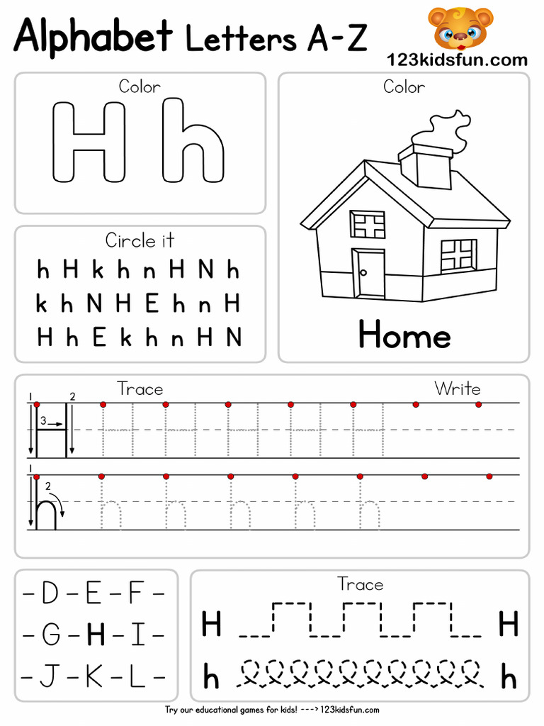 Trace and Count Alphabet H | PDF