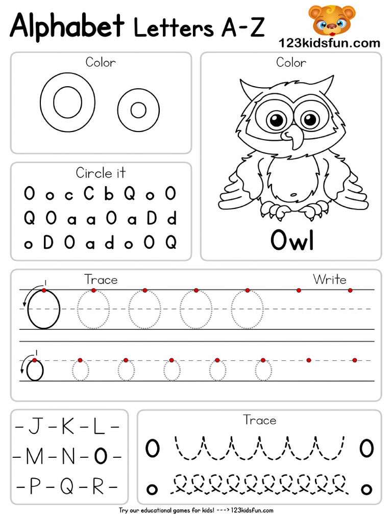 Trace and Count Alphabet o | PDF