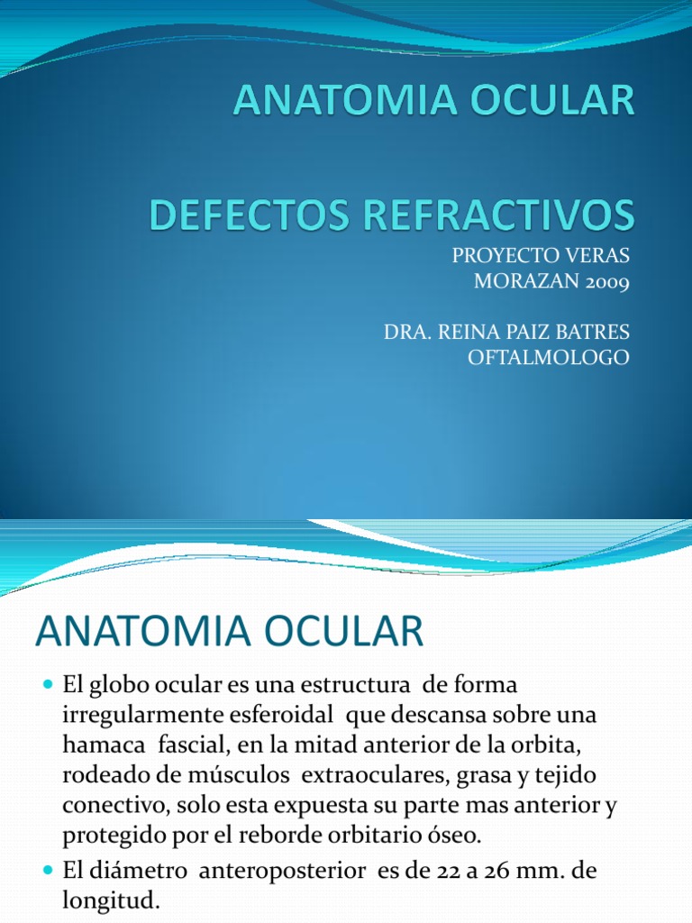 Anatomía y Errores de Refracción Ocular | PDF | Ojo humano | Ojo