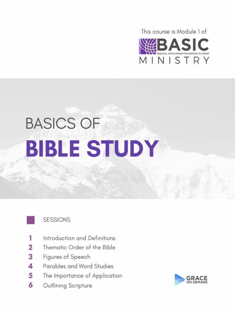 BASIC MINISTRY Basics of Bible Study Workbook 2024 | PDF