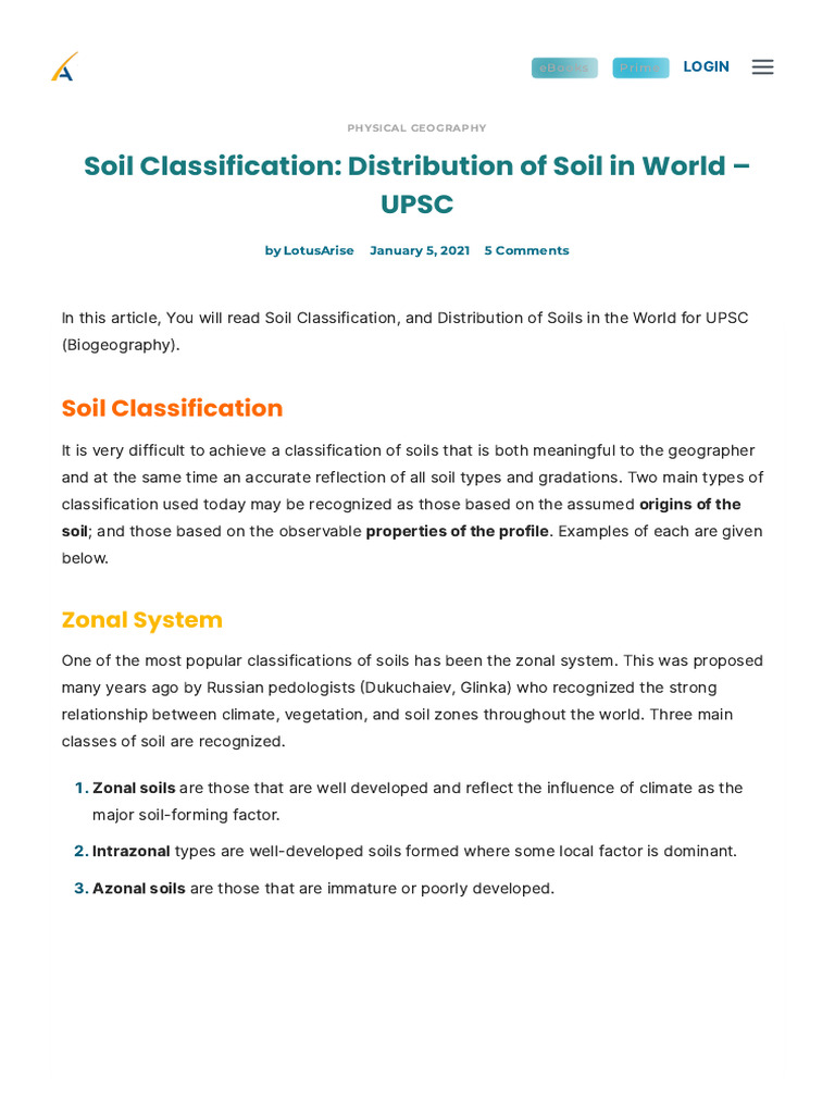 Soil Classification - Distribution of Soil in World - UPSC - UPSC Notes ...
