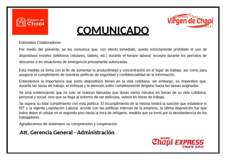 Modelo Comunicado | PDF