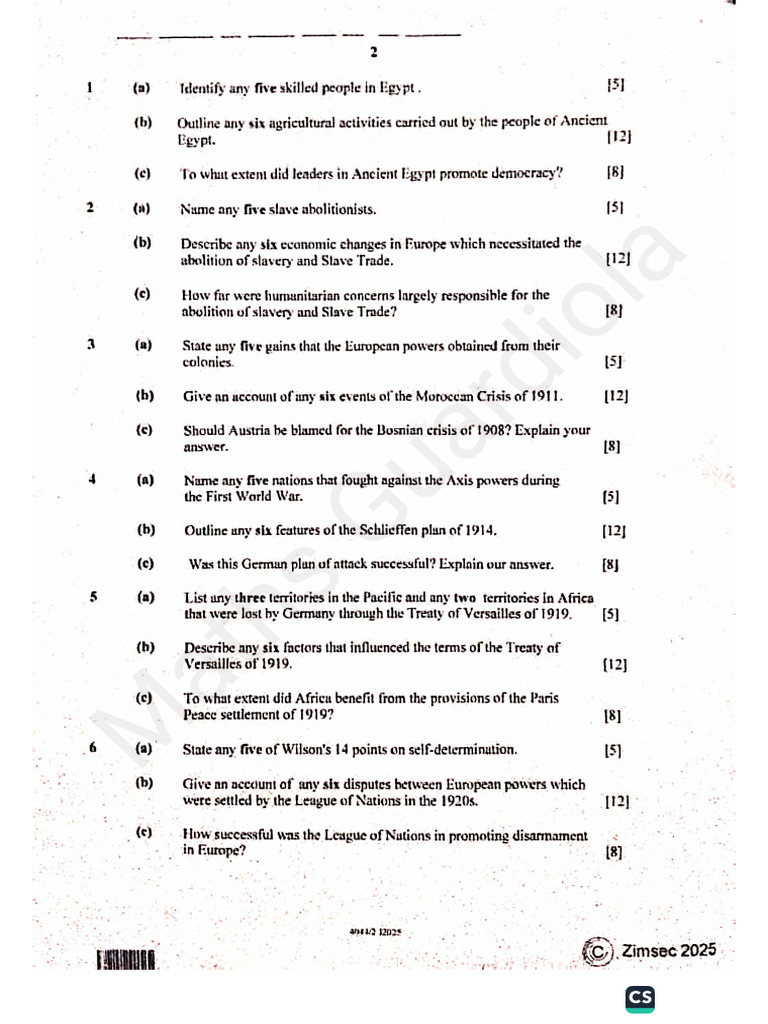 O Level History June 2025 Paper 1 | PDF